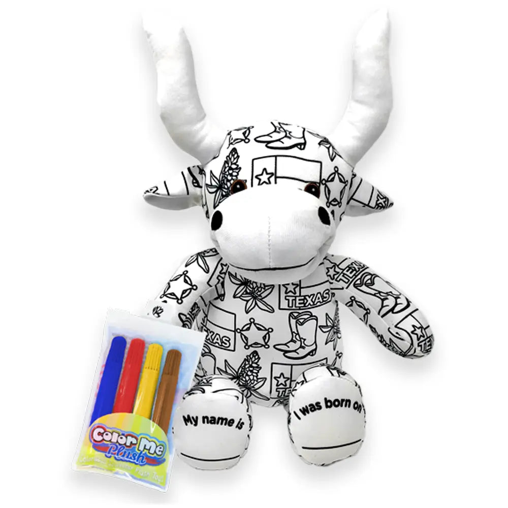 8.5" Texas Color Me Plush Longhorn – Visit Longview Marketplace